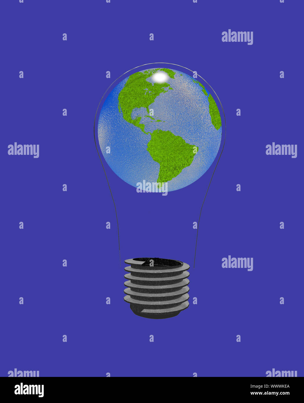 Earth Bulb. Symbolic digital art Stock Photo - Alamy
