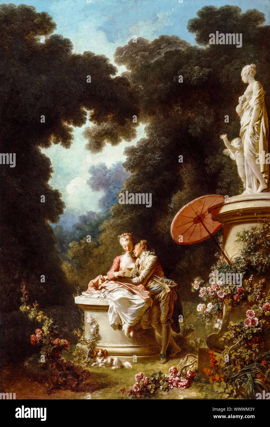 Jean-Honoré Fragonard, The Progress of Love: Love Letters, painting ...