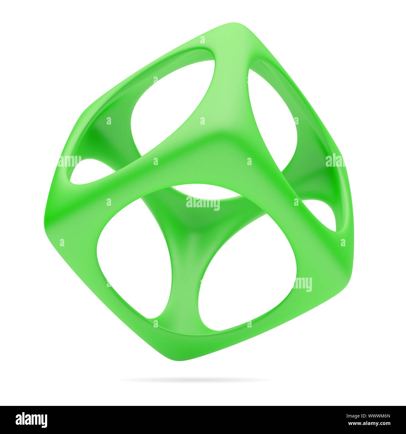 3d Abstract Green Cube Isolated on White Background Stock Photo - Alamy