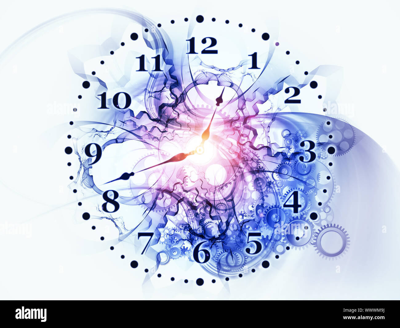 Composition of gears, clock elements and dynamic swirly lines suitable ...
