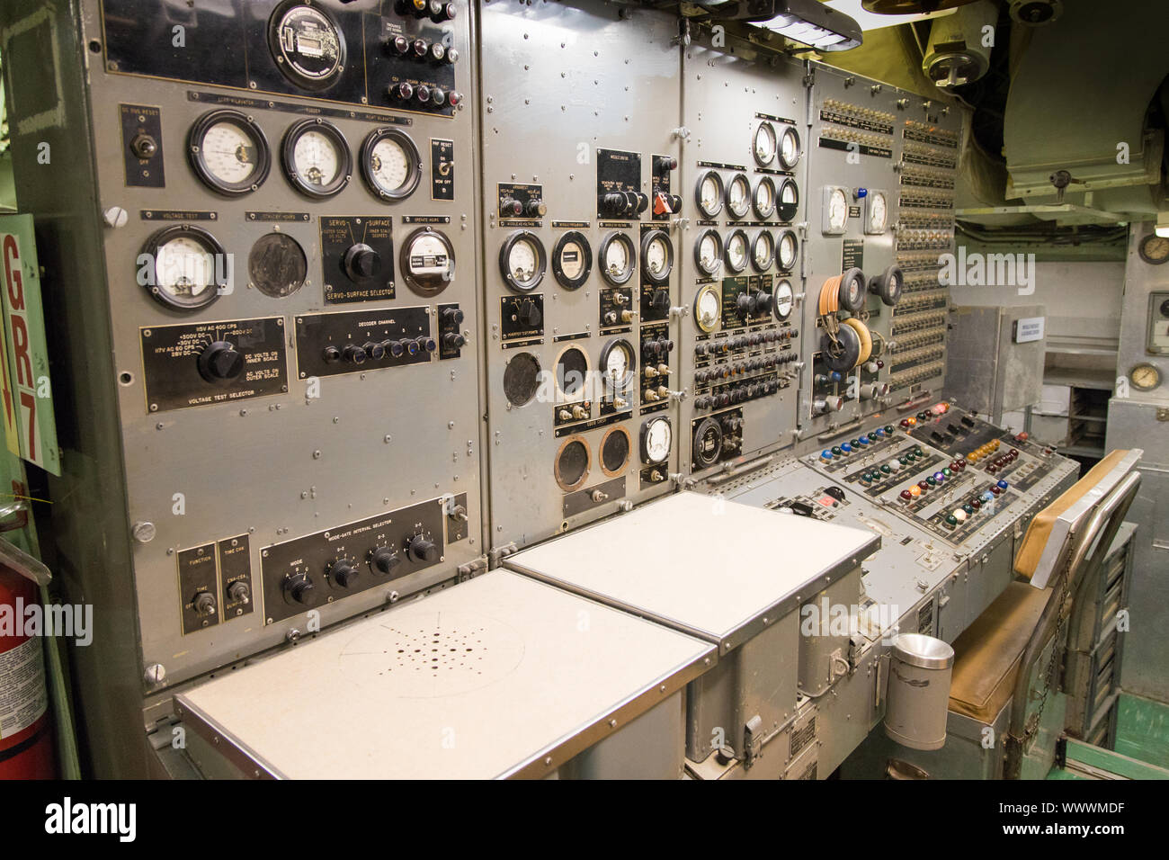 New York, USA - June 11th 2019: USS Growler submarine interior ...