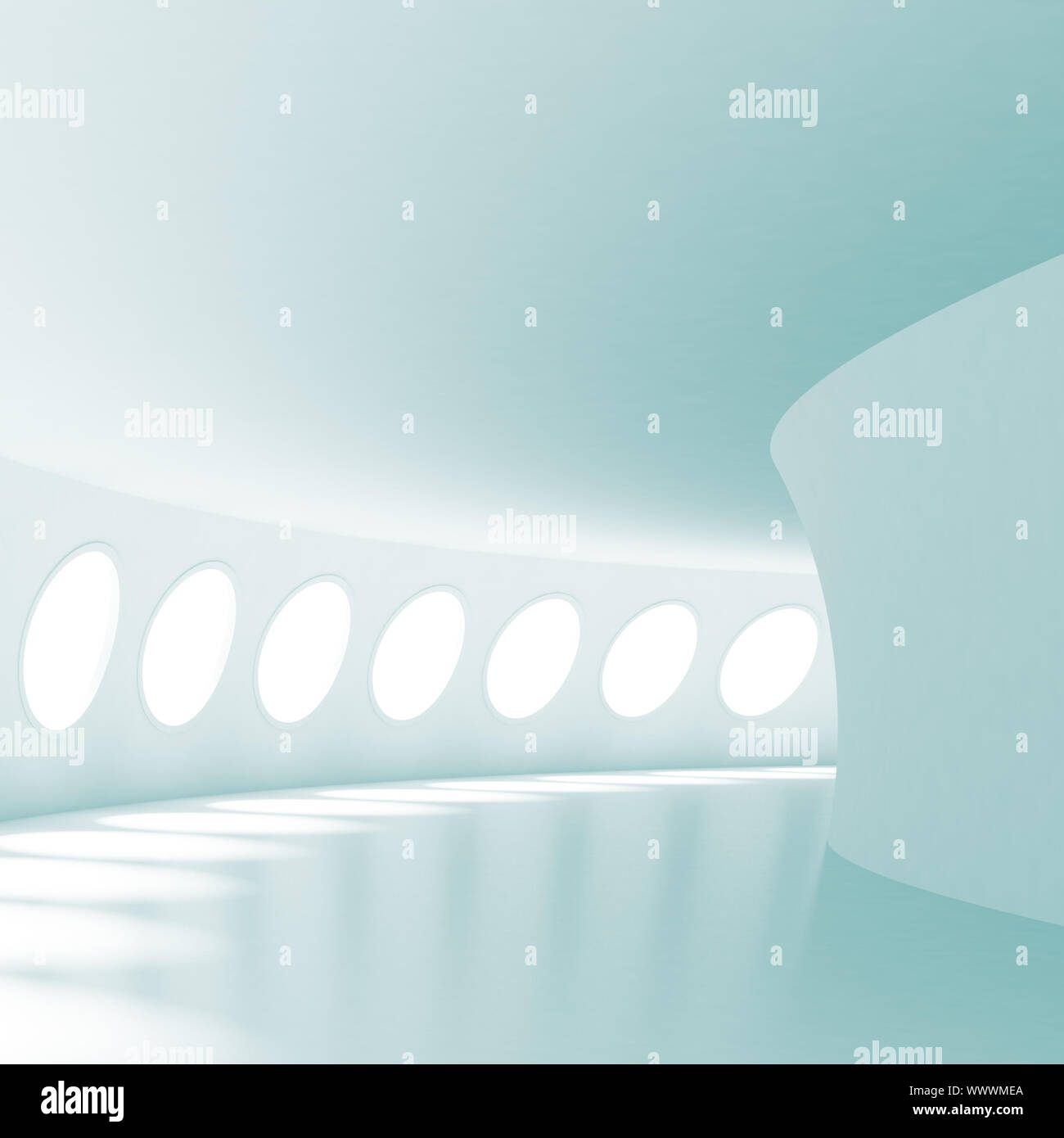 3d Illustration of Blue Abstract Hall Background Stock Photo - Alamy