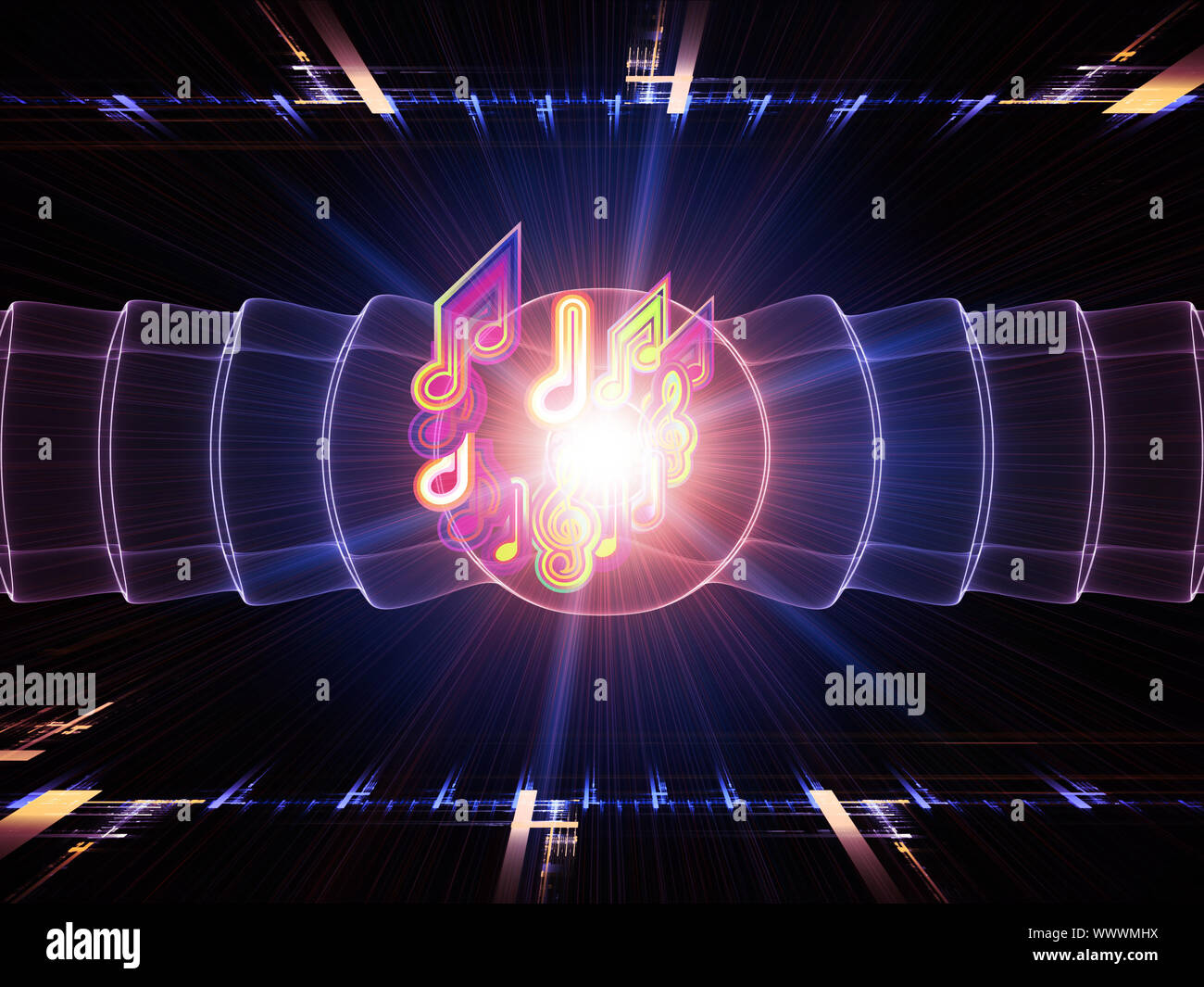 Artistic abstraction on the subject of music, sound equipment and ...