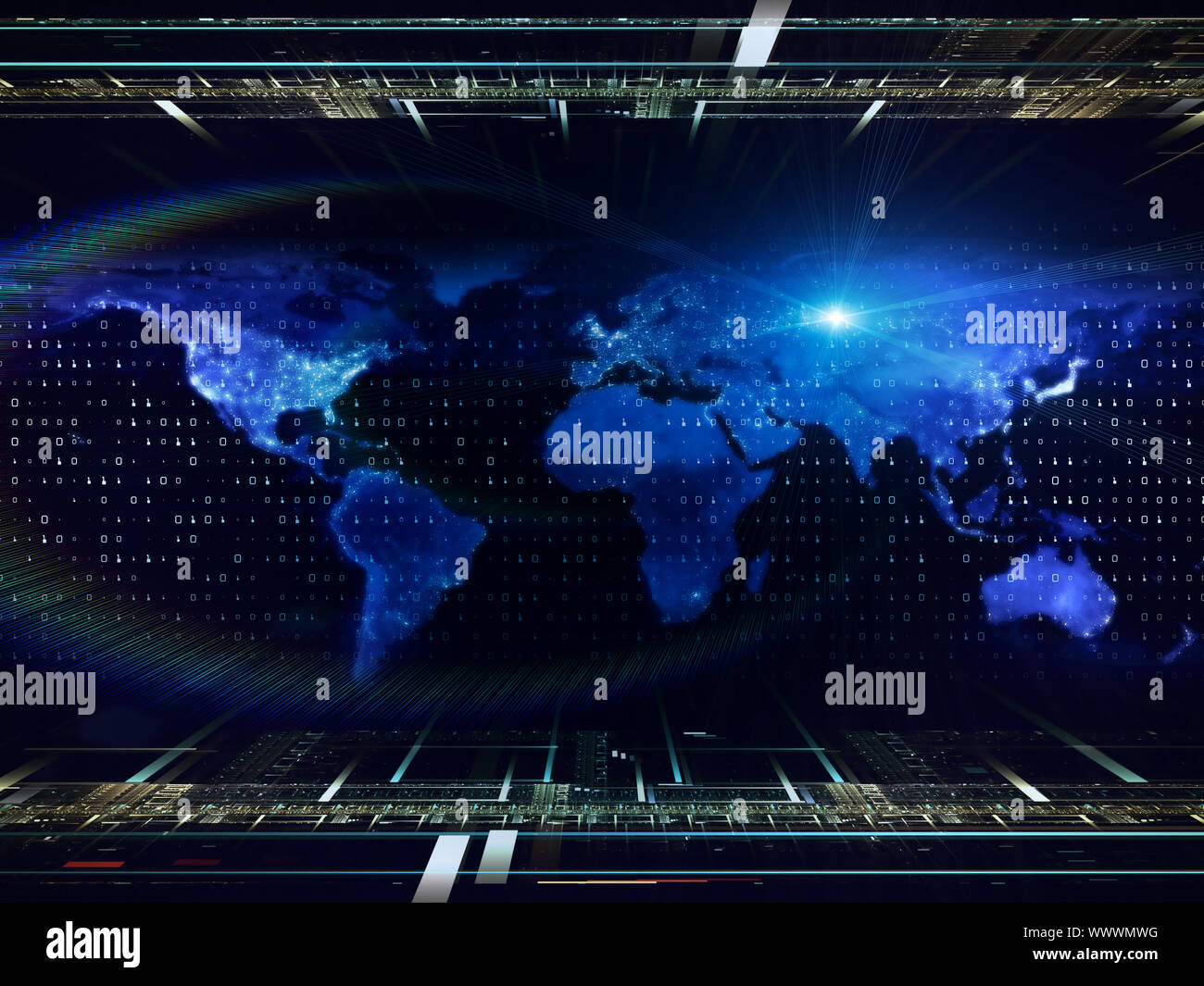 Interplay of lights, numbers, grids and satellite imagery (courtesy of ...