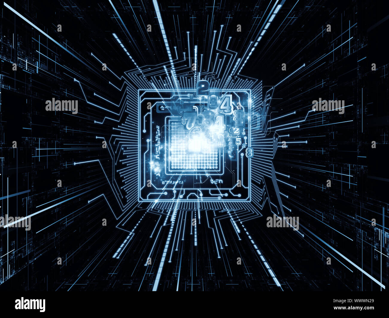 Backdrop design of CPU graphic and abstract design elements to provide ...