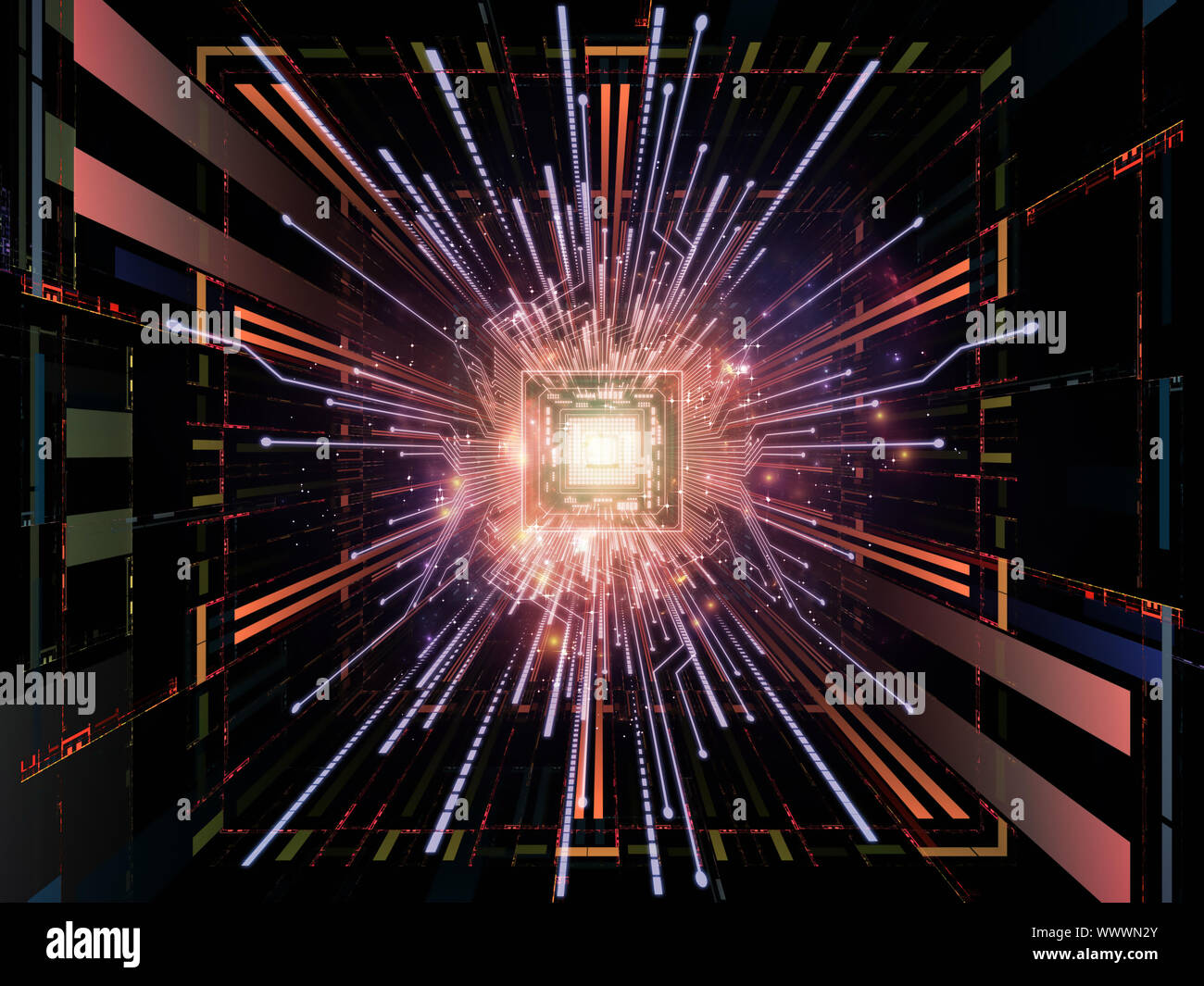 Artistic background made of CPU graphic and abstract design elements ...