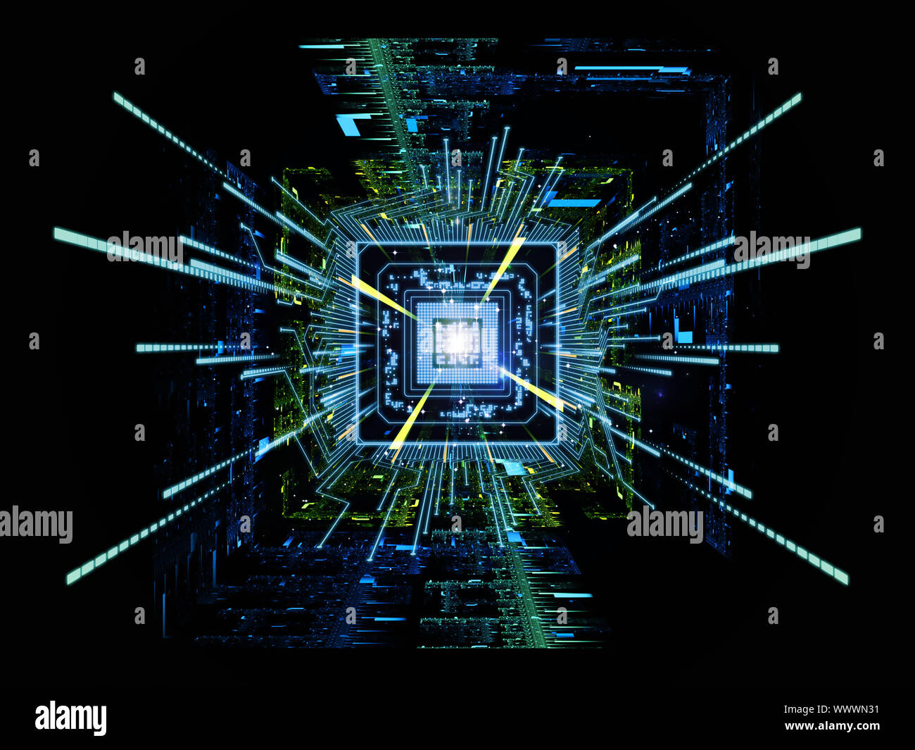 Backdrop design of CPU graphic and abstract design elements to provide ...