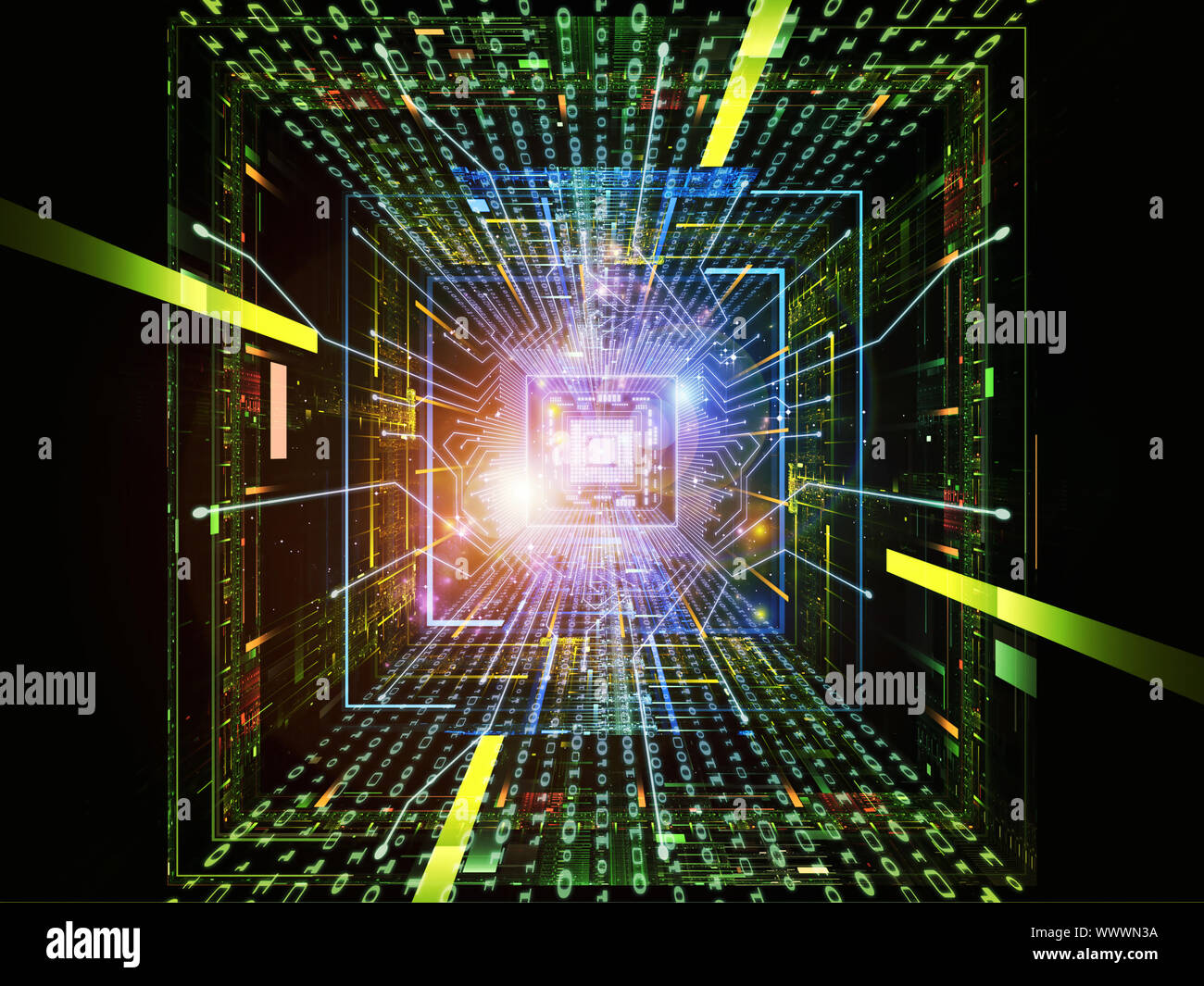 Design made of CPU graphic and abstract design elements to serve as ...