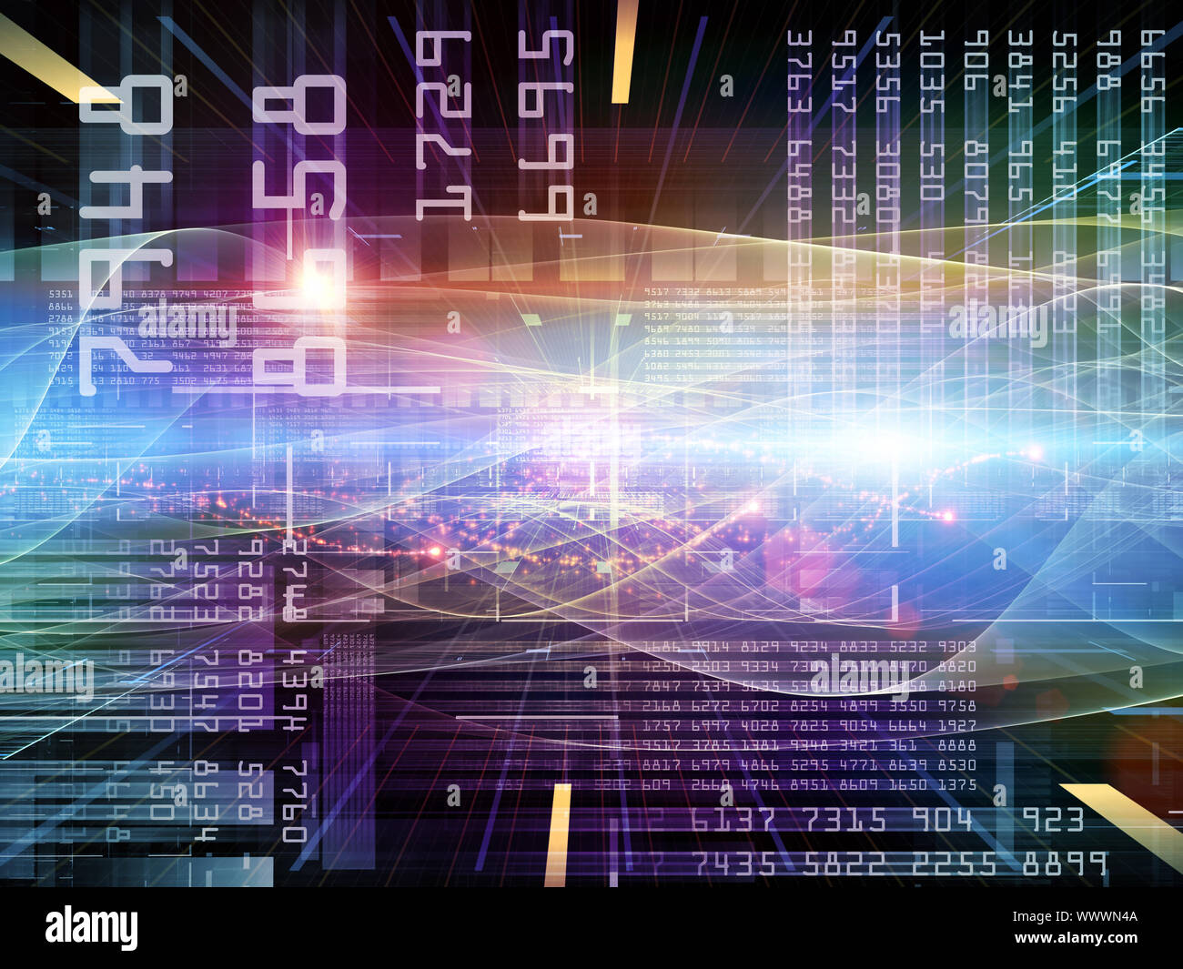 Composition of technological and abstract design elements suitable as a ...