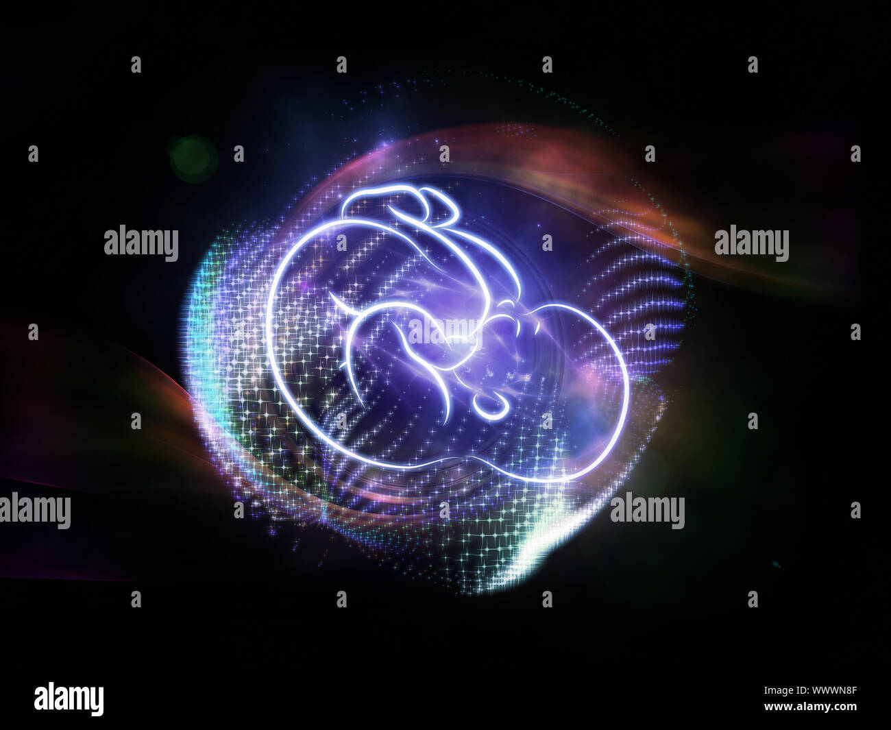 Abstract design made of drawing of a child and abstract design elements ...