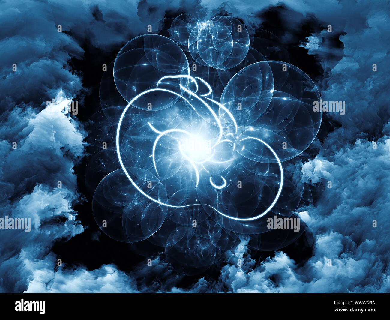 Abstract design made of drawing of a fetus and abstract design elements ...