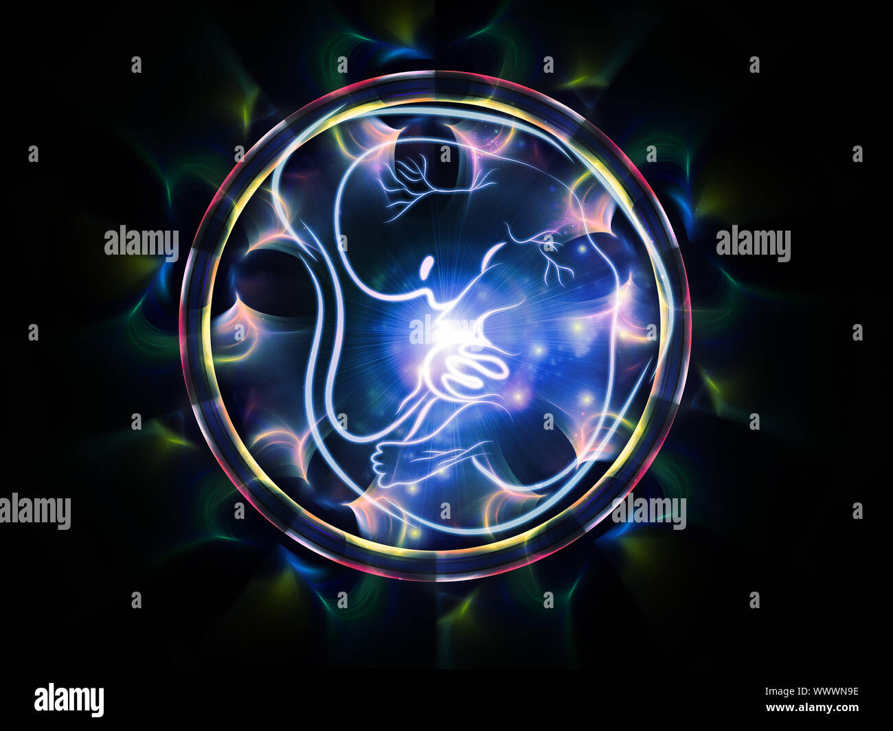 Design made of drawing of a fetus and abstract design elements to serve ...
