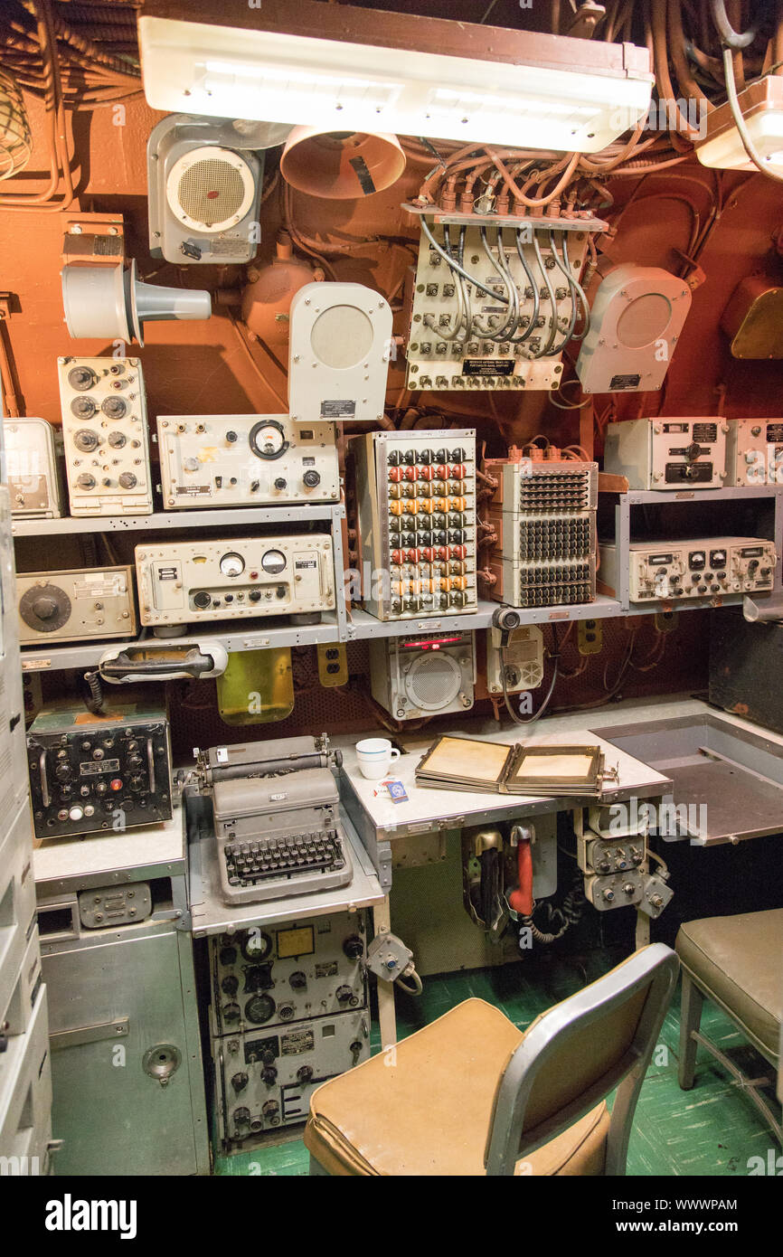 New York, USA - June 11th 2019: USS Growler submarine interior ...