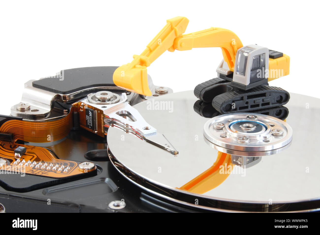 hdd and digger showing concept for computer repair service Stock Photo ...