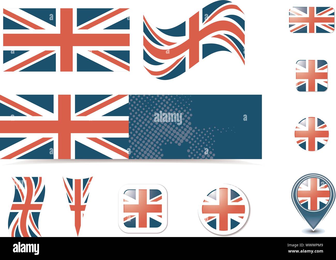 United Kingdom flag and buttons Stock Vector Image & Art - Alamy