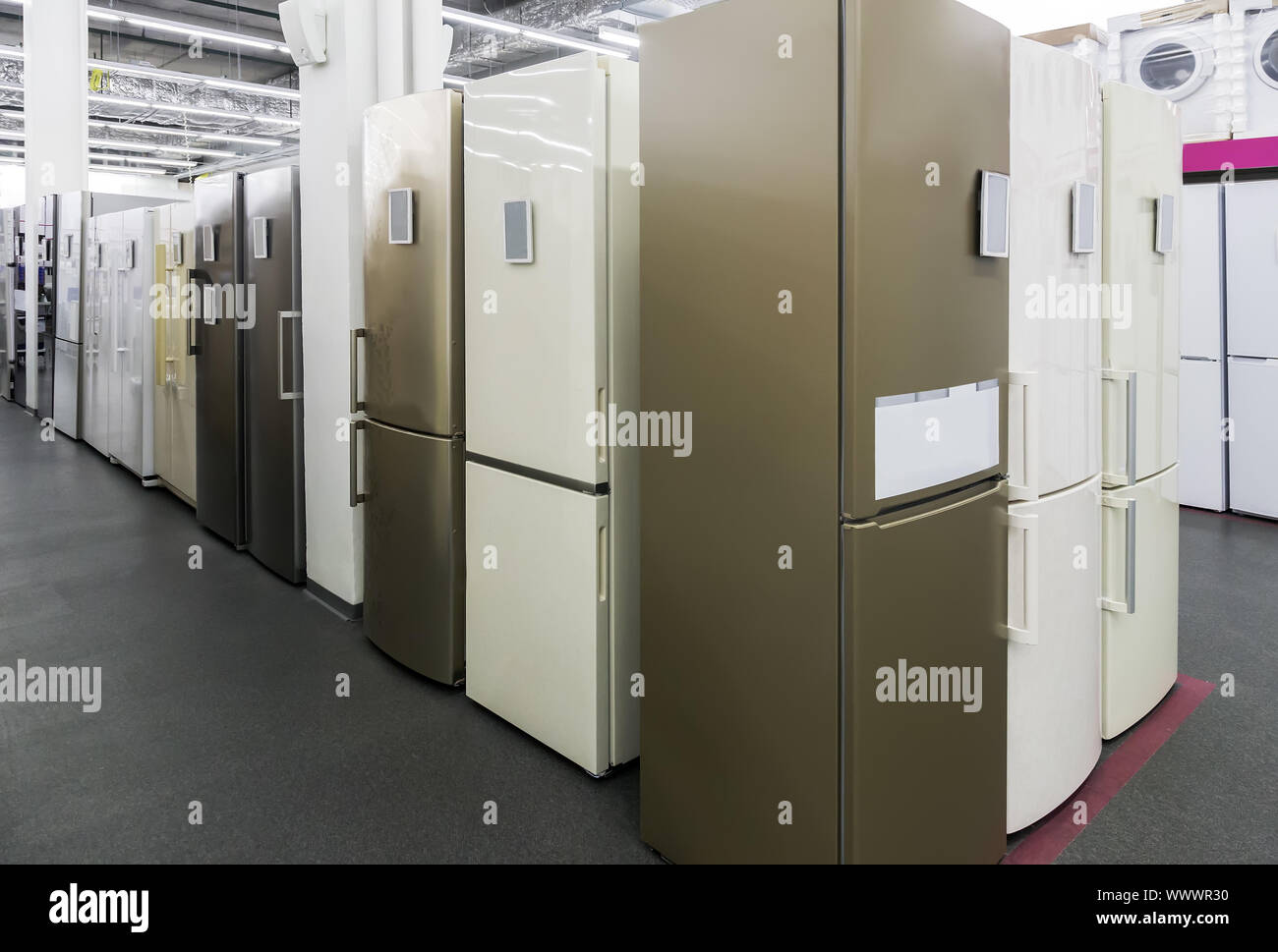 Fridges different models are sold in the store Stock Photo - Alamy