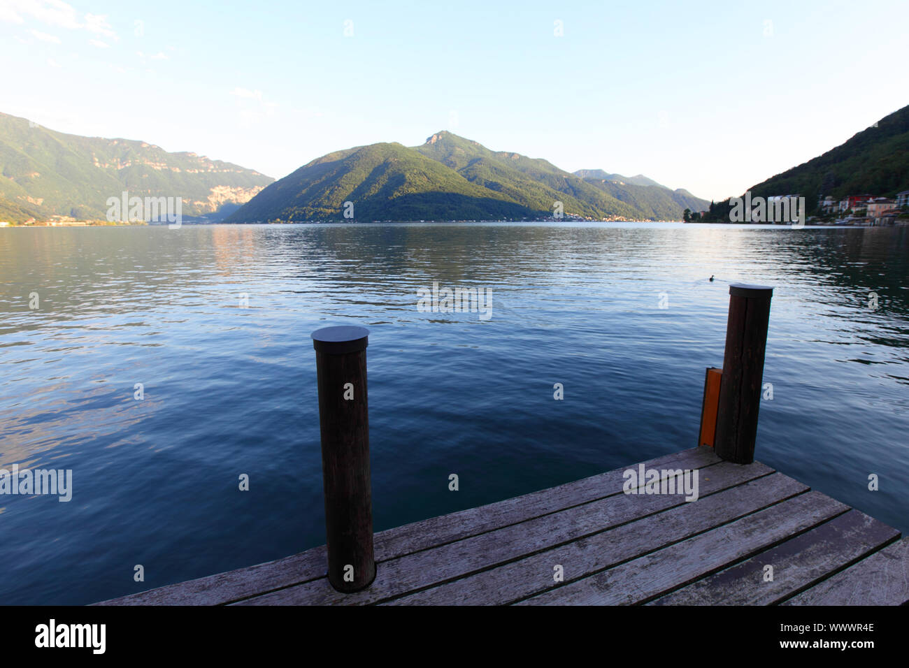 night lugano lake landscape Stock Photo - Alamy