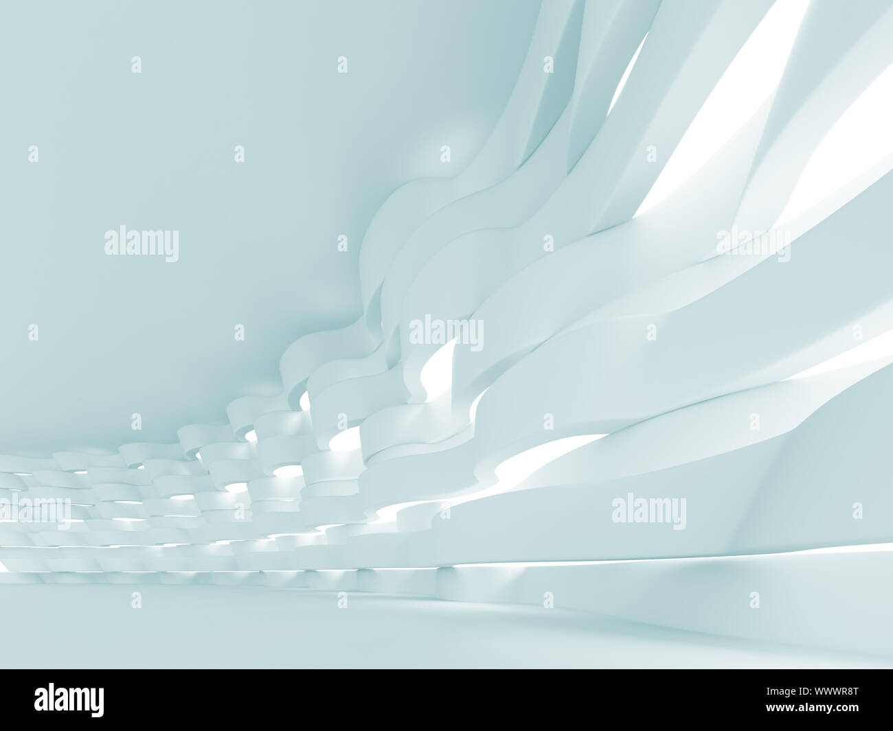 3d Illustration of Blue Futuristic Interior Background Stock Photo - Alamy