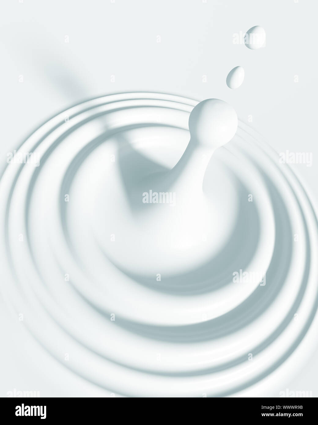 3d Illustration of White Milk Drop Background Stock Photo - Alamy