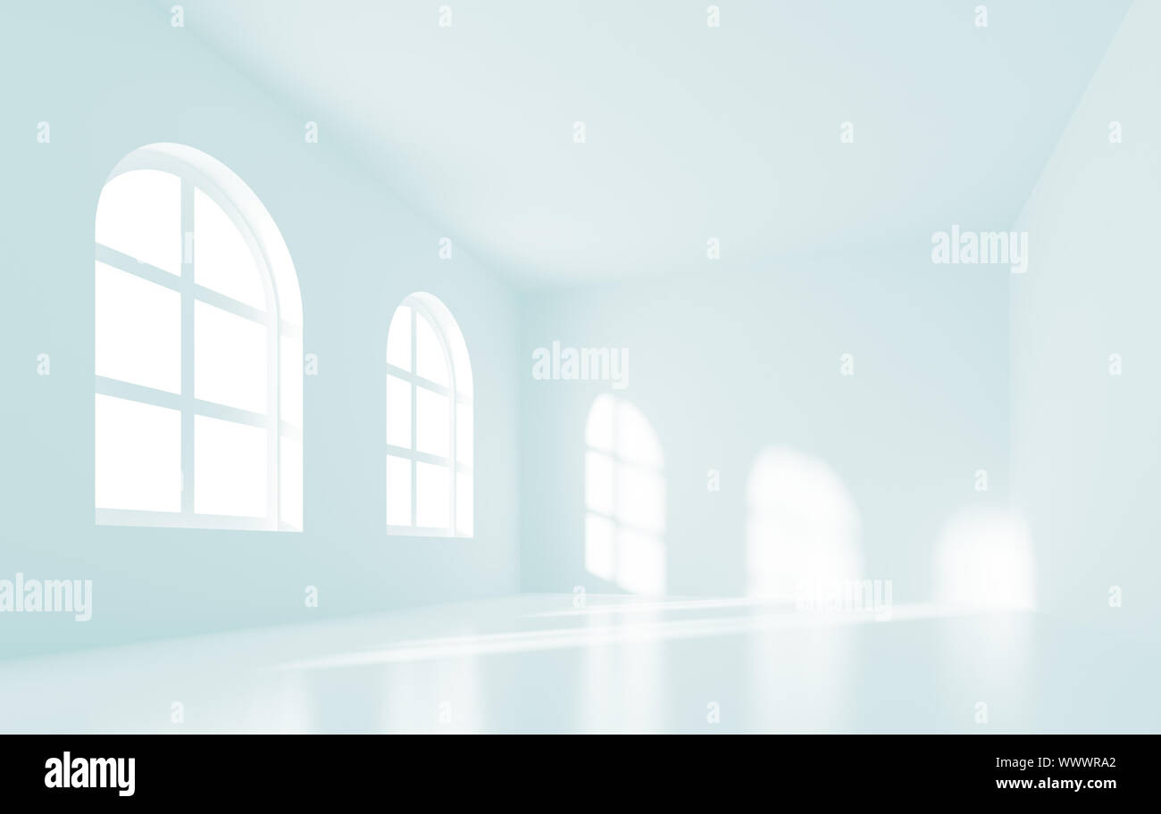 3d Illustration of Blue Empty Room Background Stock Photo - Alamy