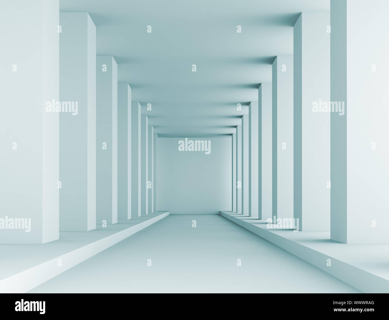 3d Illustration of Blue Columns Hall Background Stock Photo - Alamy