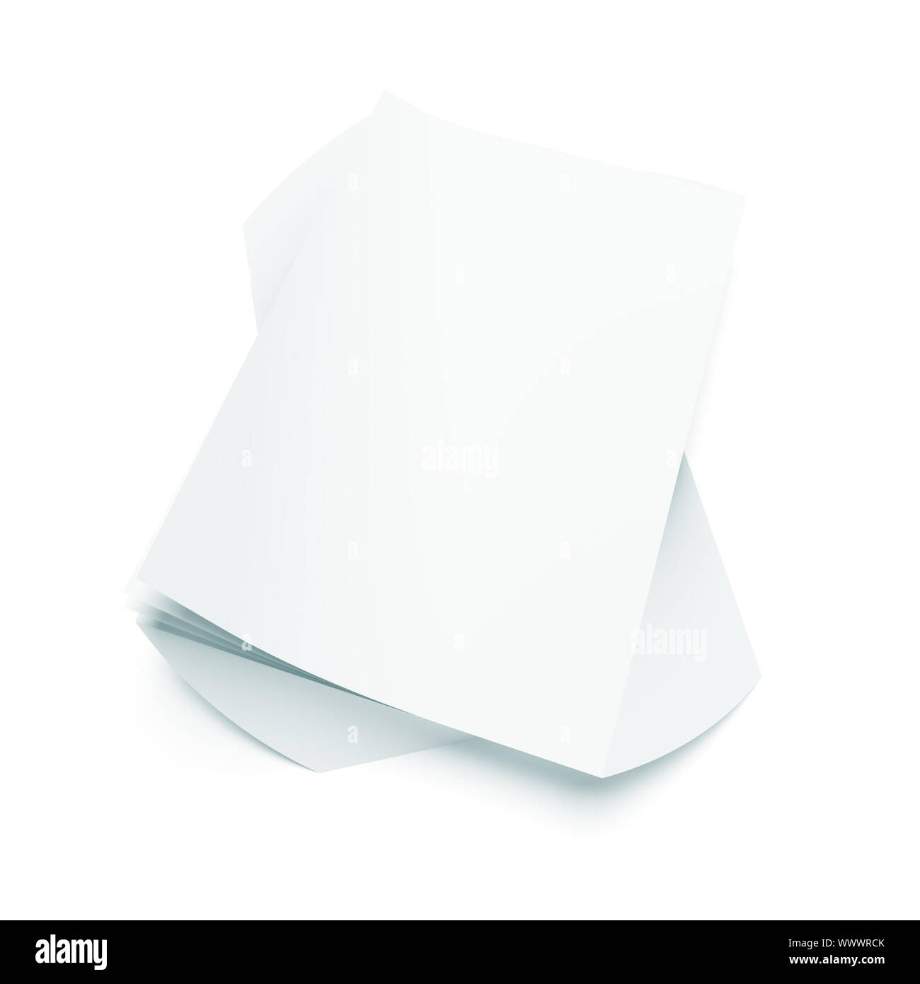 3d Illustration of Paper Stack Isolated on White Background Stock Photo ...