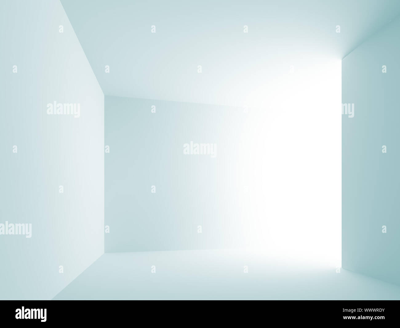 3d Illustration of Blue Empty Room Background Stock Photo - Alamy