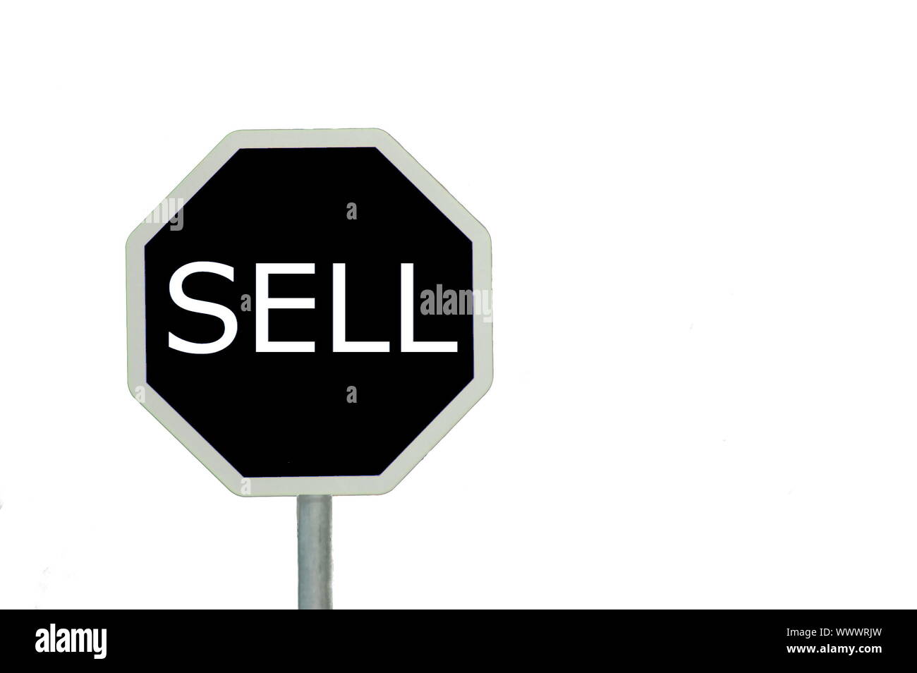 sign isolated on white background with empty space for a text message ...