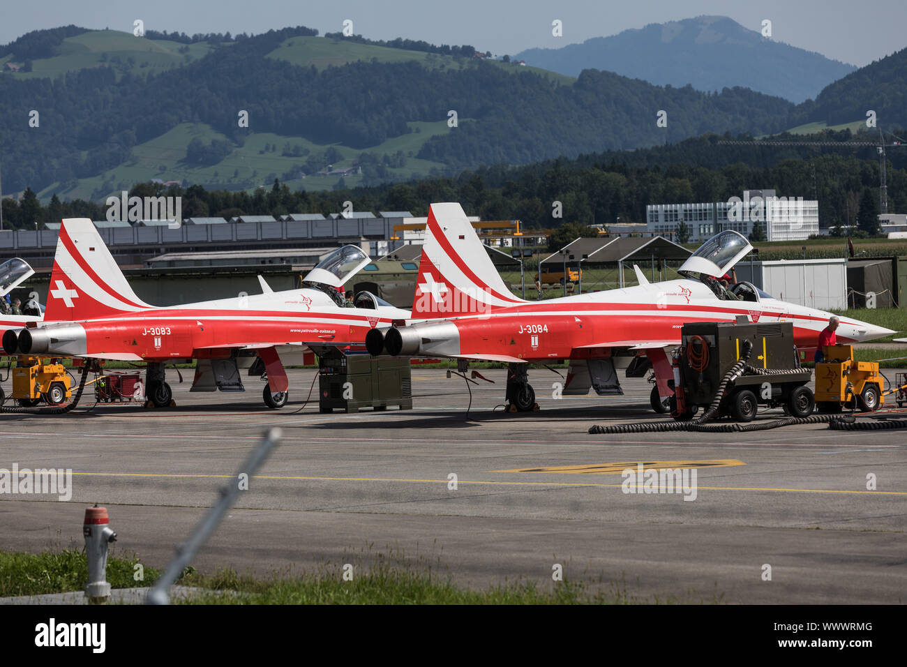 Patrouille Suisse, the aerobatic flight of the Swiss Air Force Stock ...