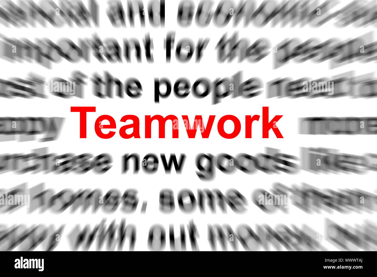 teamwork written in newspaper showing business concept Stock Photo - Alamy