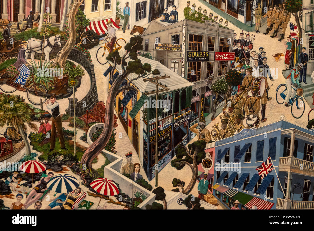 Detail of the mural in the Commissioner's House, Bermuda painted by ...