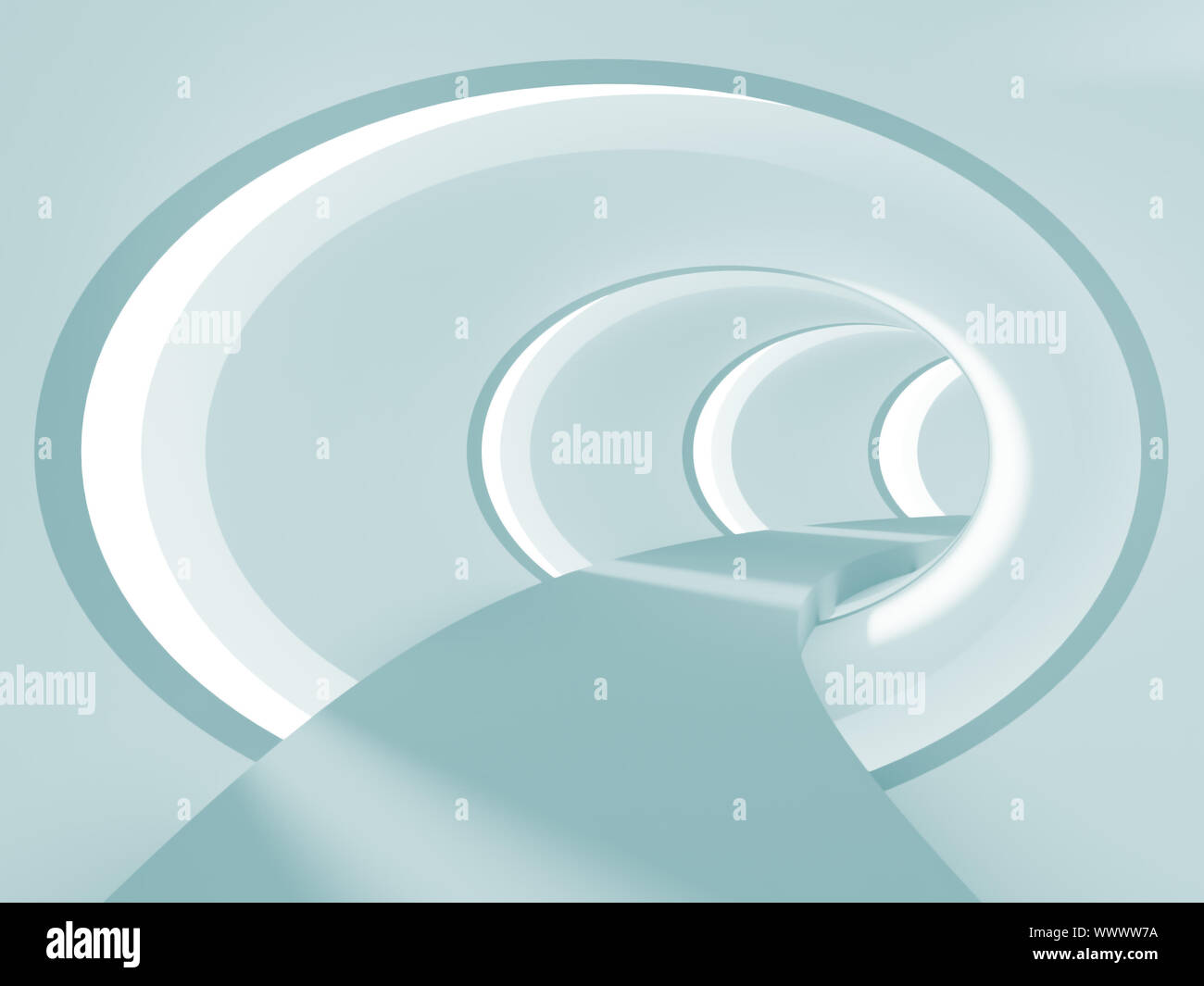 3d Illustration of Blue Abstract Tunnel Background Stock Photo - Alamy