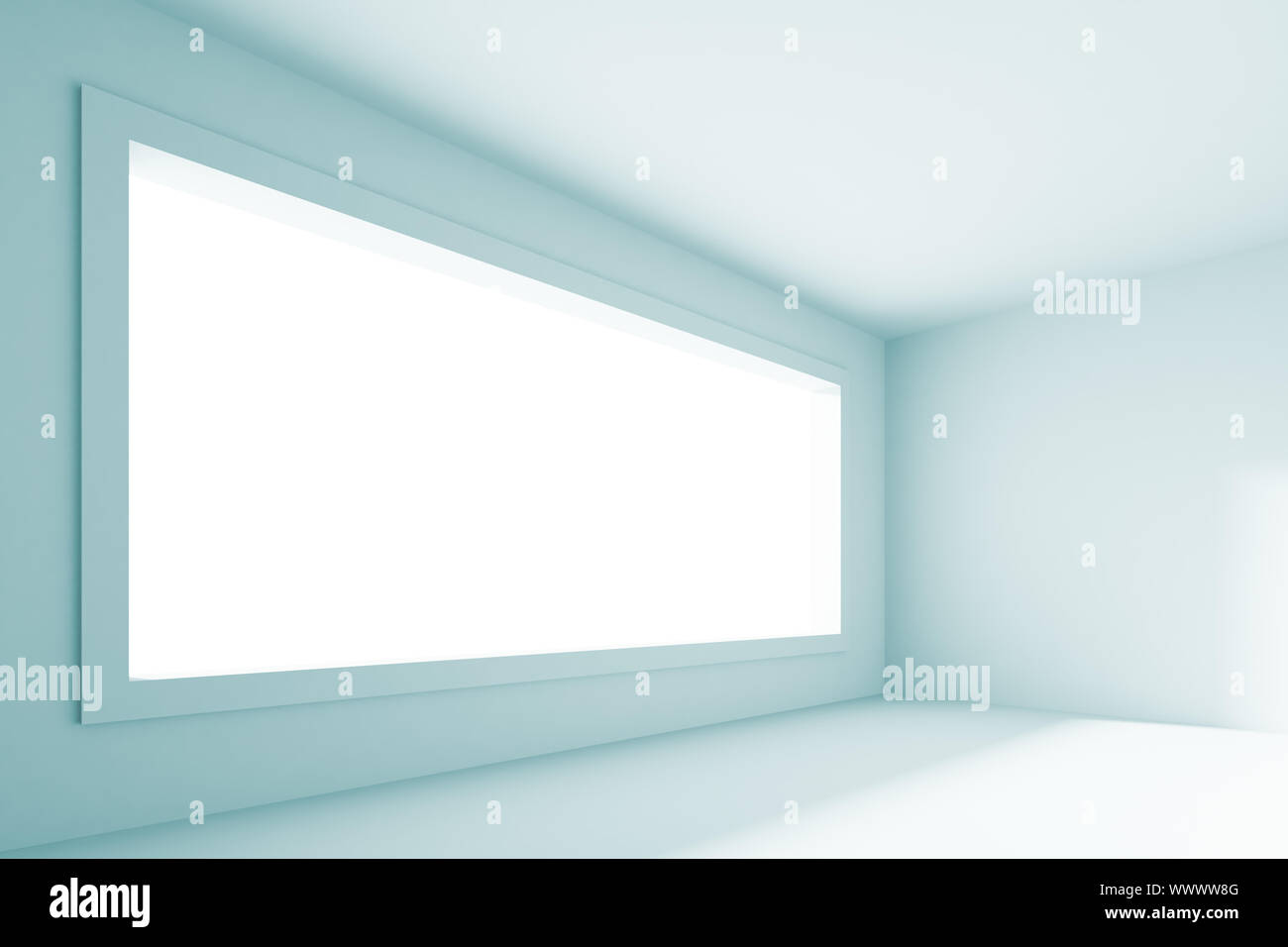 3d Illustration of Blue Abstract Empty Room Stock Photo - Alamy