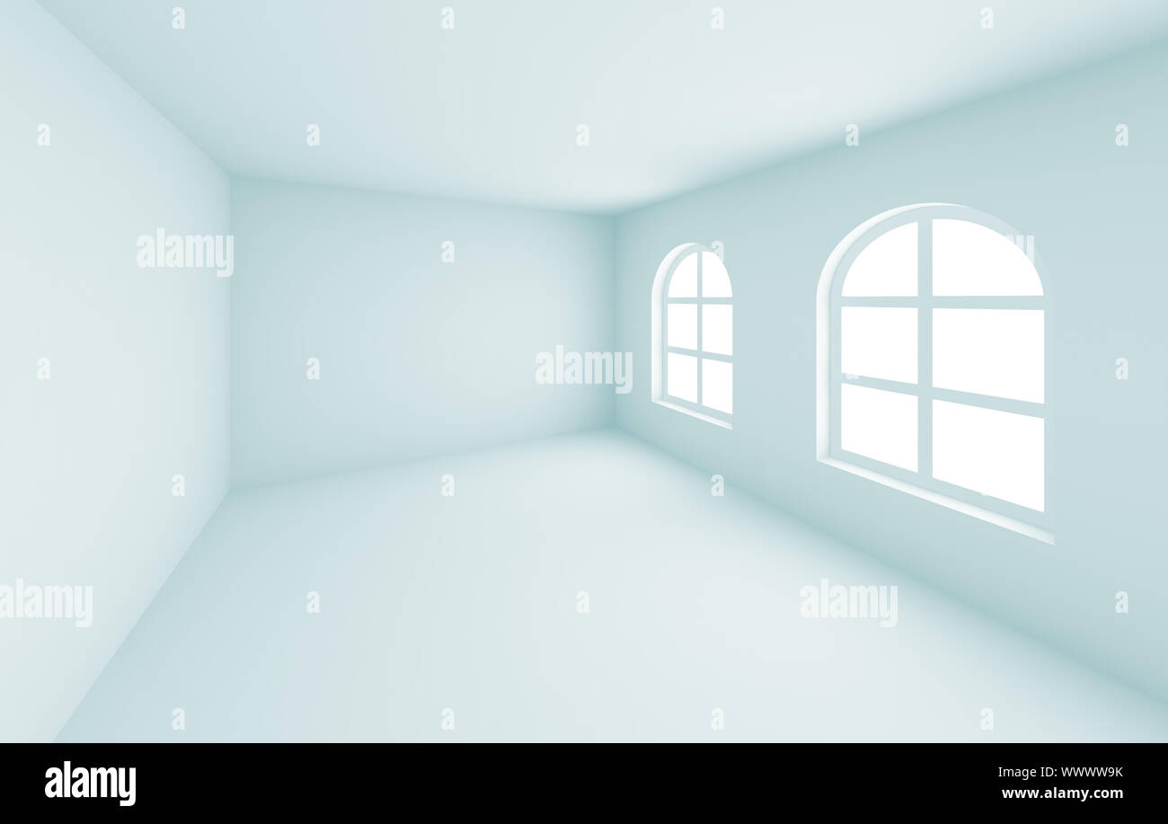 3d Illustration of Blue Abstract Empty Room Stock Photo - Alamy