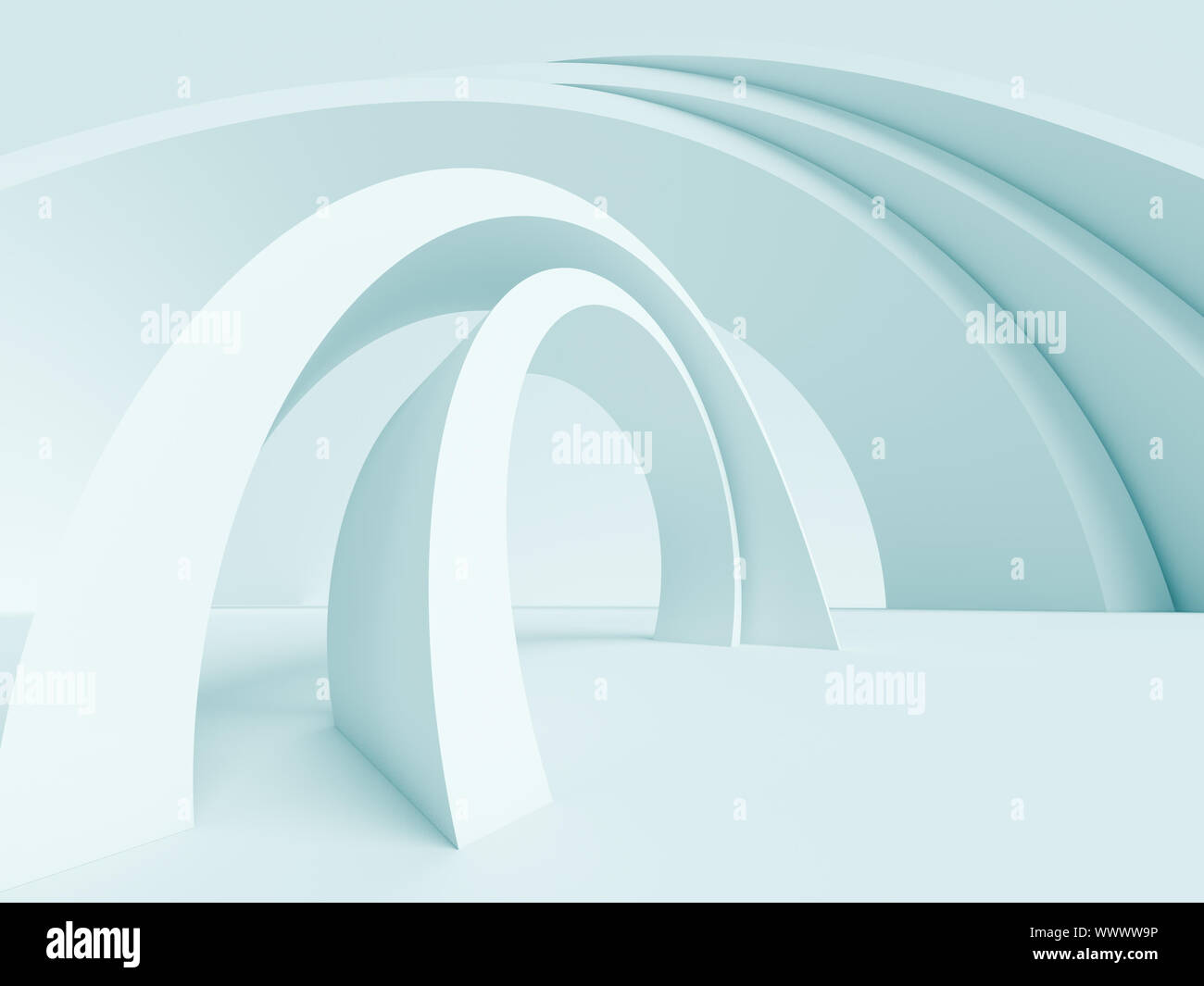 3d Illustration of Blue Abstract Architecture Background Stock Photo ...