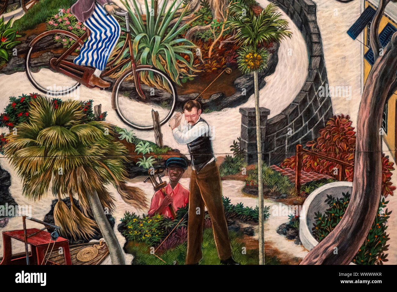 Detail of the mural in the Commissioner's House, Bermuda painted by ...