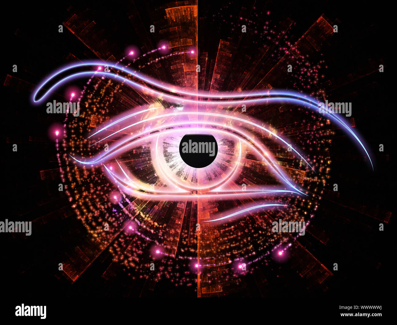 Artistic abstraction on the subject of modern technologies, mechanical ...