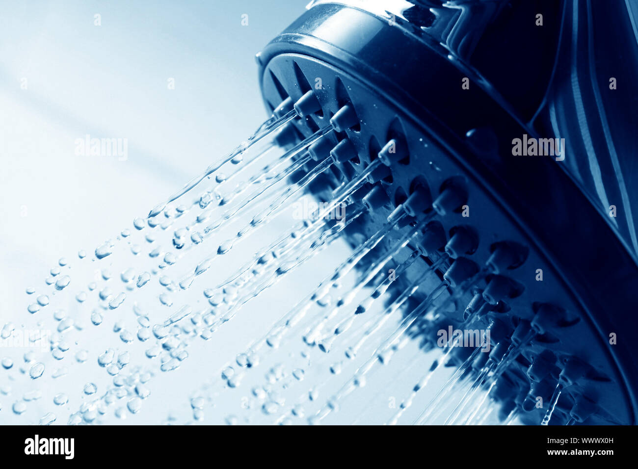 fresh shower clean blue water jet Stock Photo - Alamy