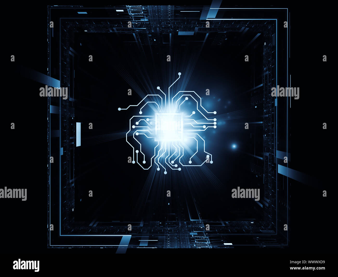 Abstract composition of technology and abstract design elements ...