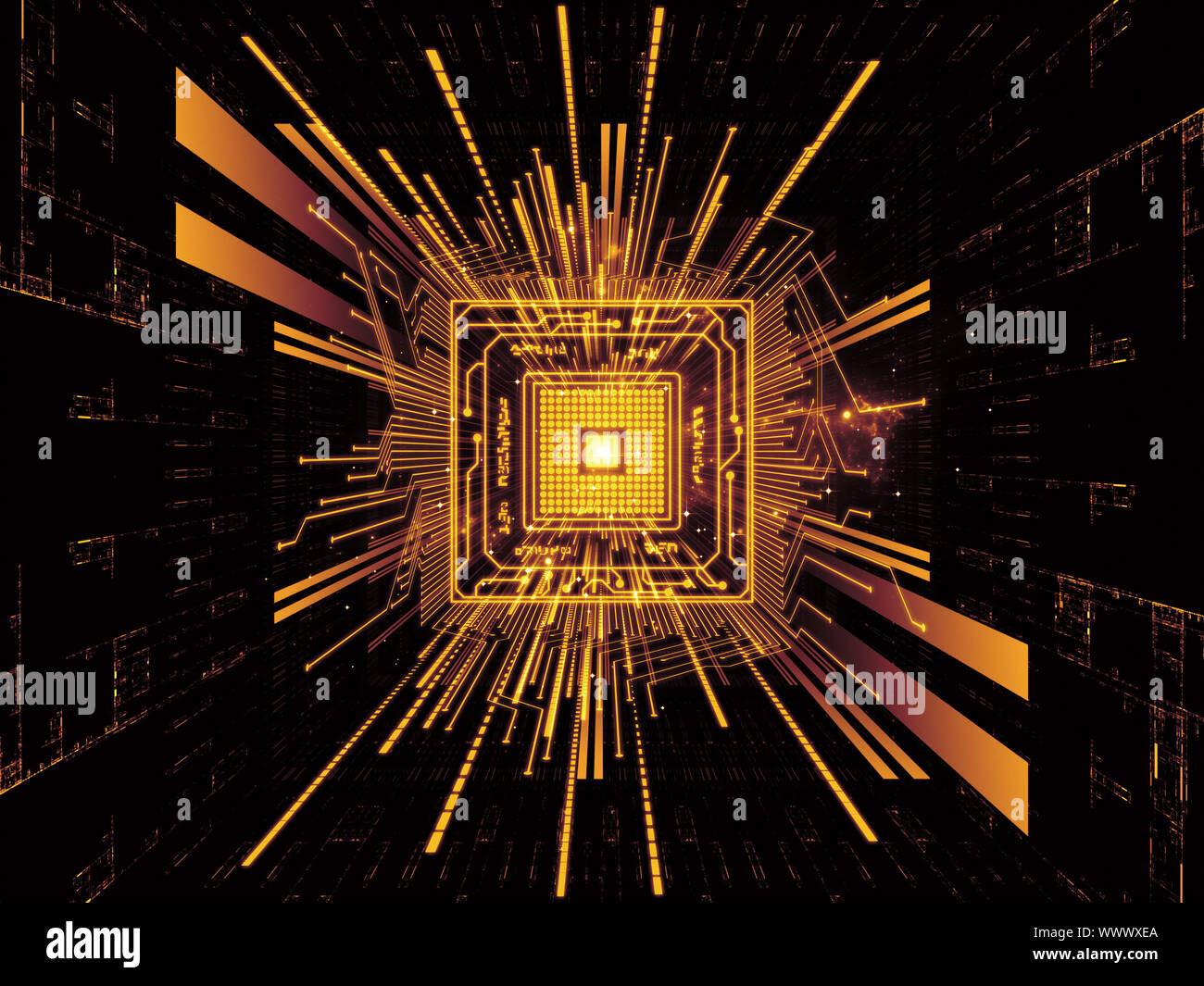 Backdrop of CPU graphic and abstract design elements to complement your ...