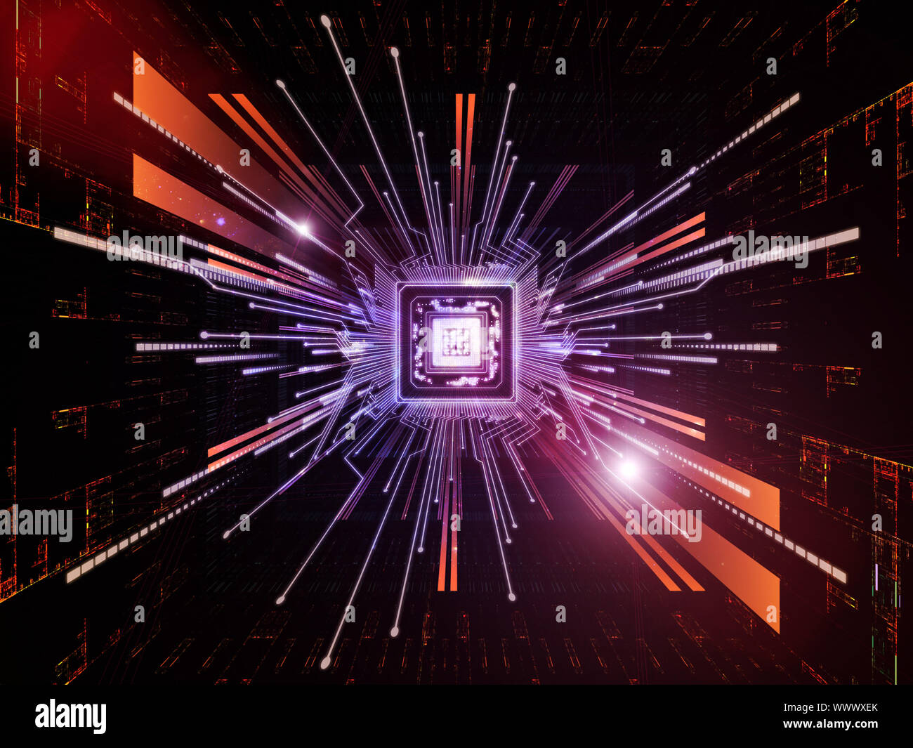 Backdrop design of CPU graphic and abstract design elements to provide ...