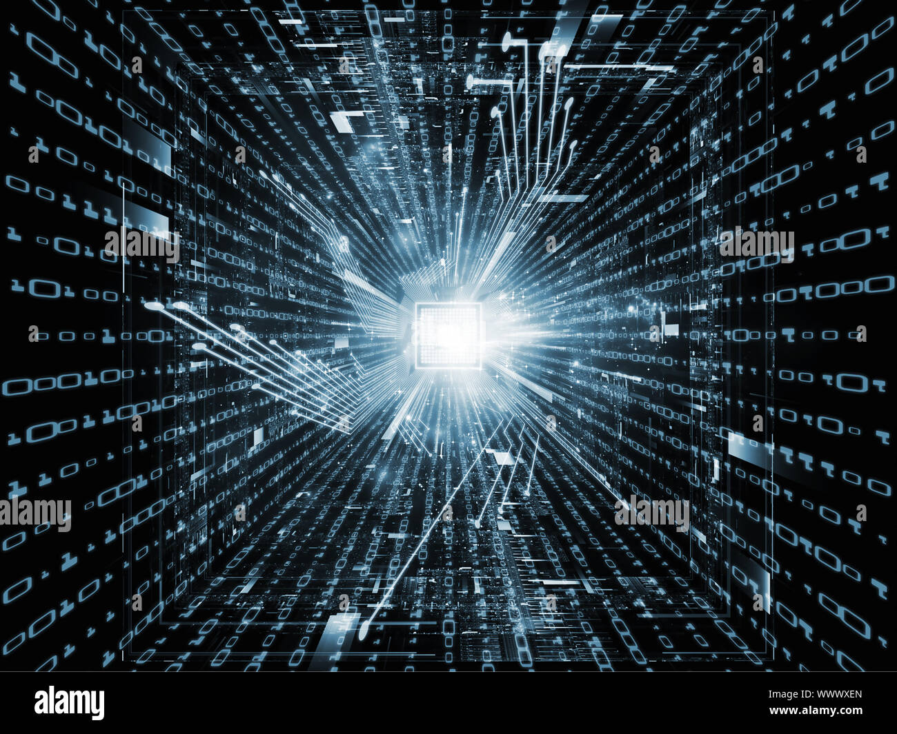 Abstract arrangement of CPU graphic and abstract design elements ...