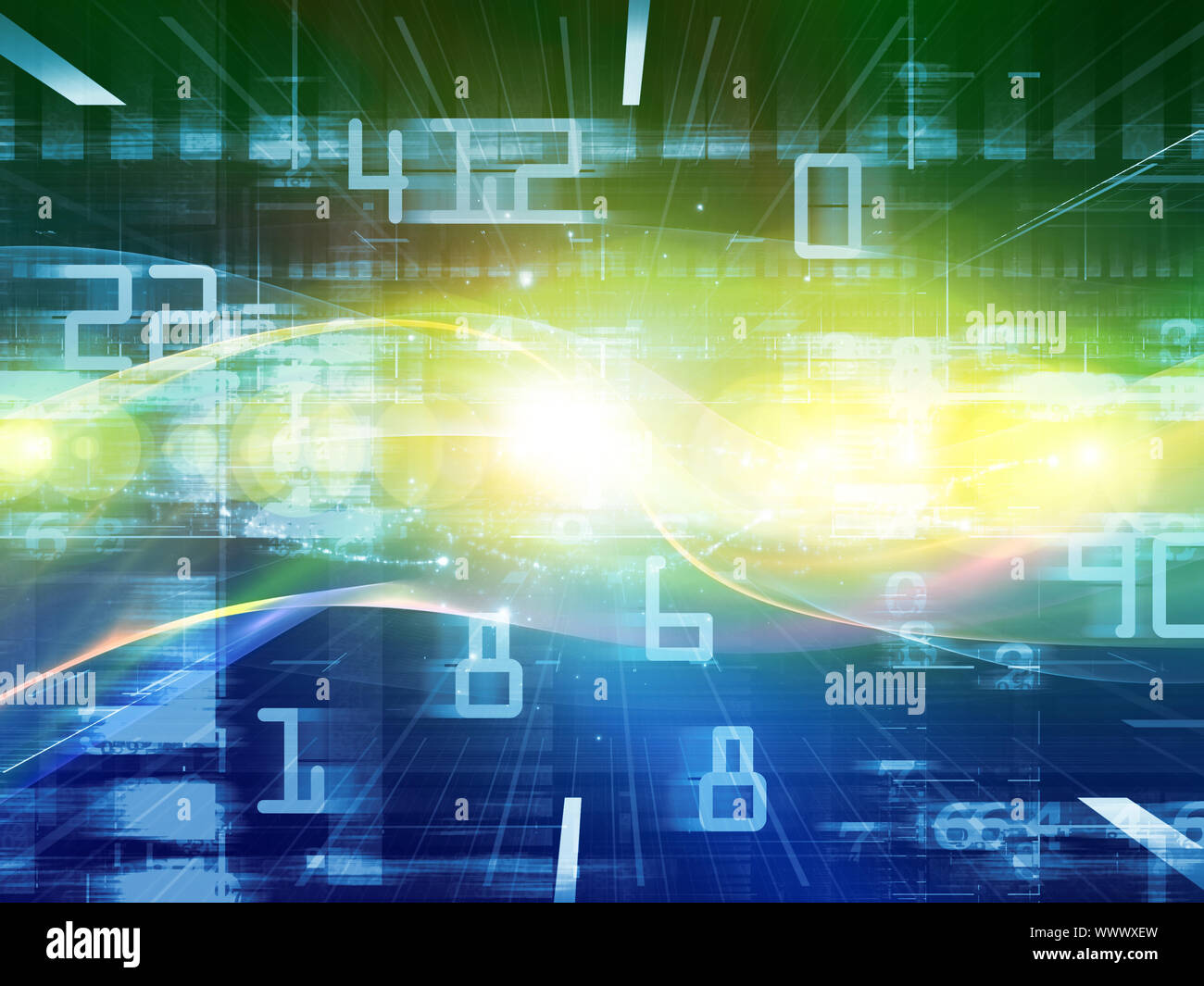 Backdrop composed of technological and abstract design elements and ...