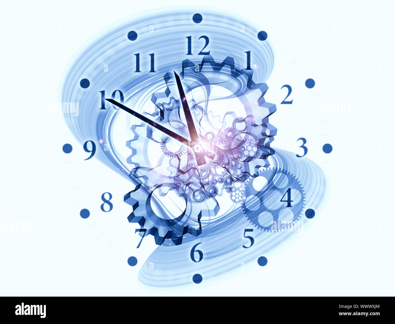 Composition of gears, clock elements and dynamic swirly lines suitable ...