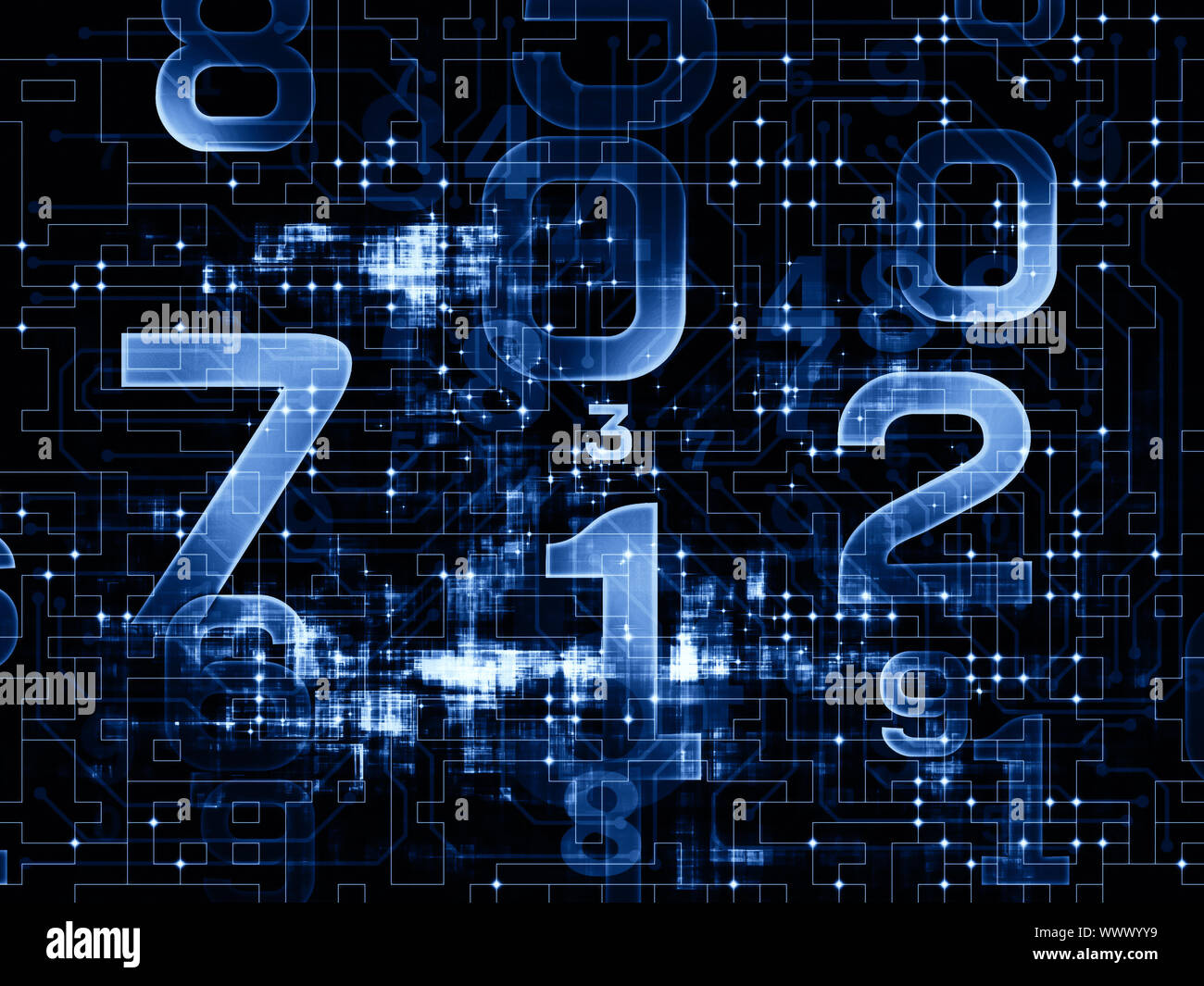 Composition of numbers on the subject of modern computing, digital ...