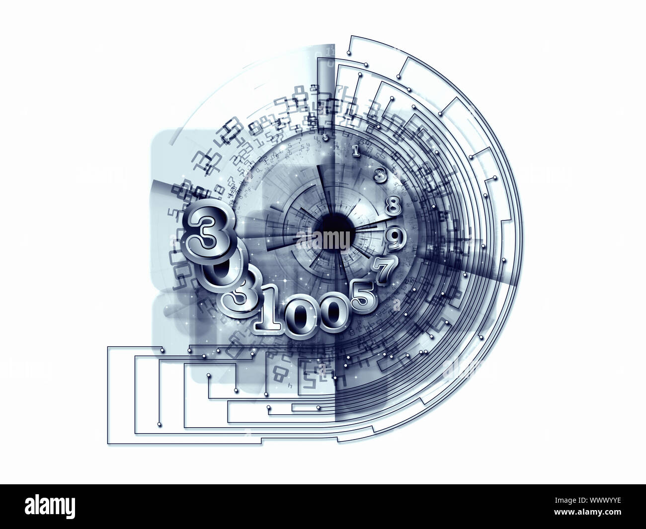 Arrangement of numbers on the subject of modern computing, digital ...