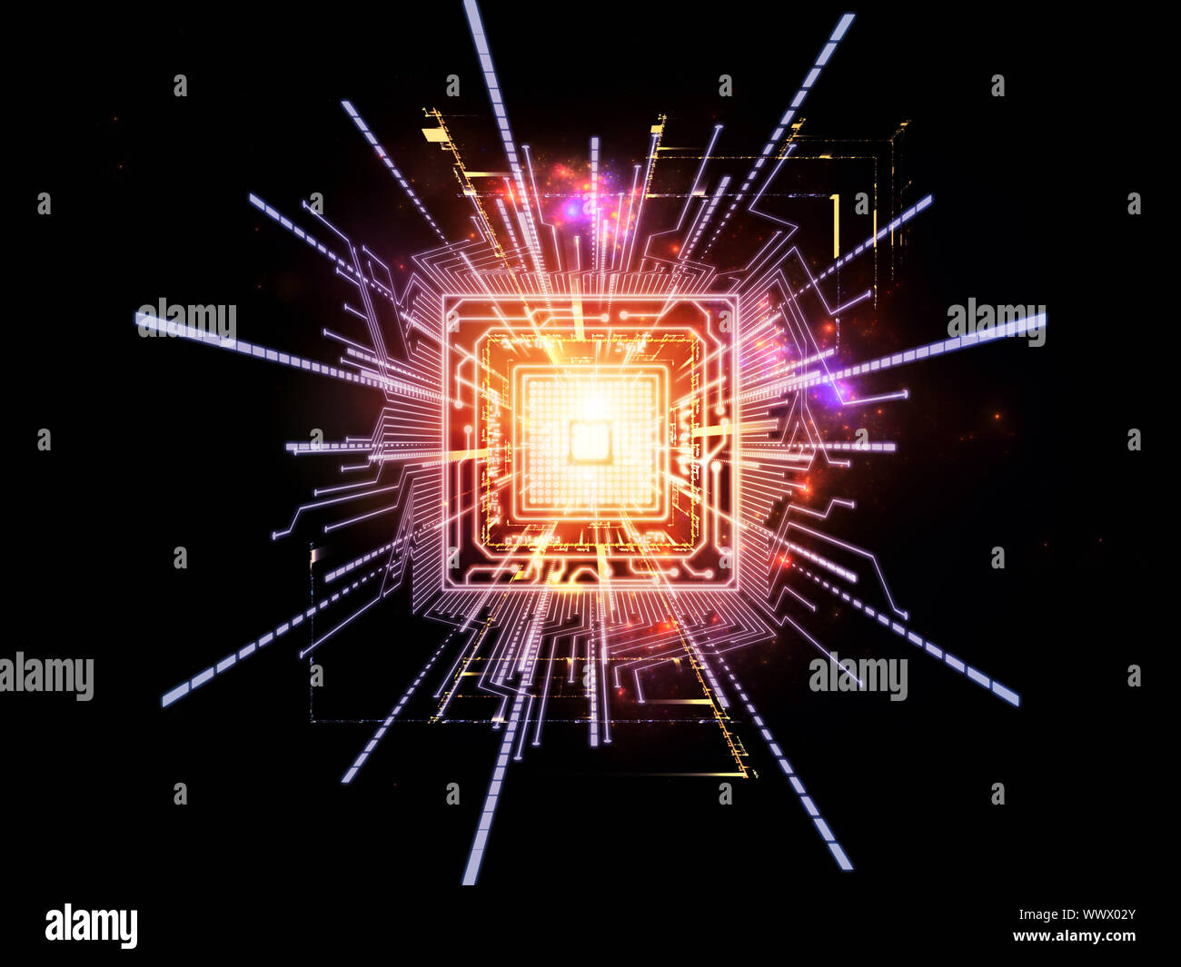 Backdrop design of CPU graphic and abstract design elements to provide ...