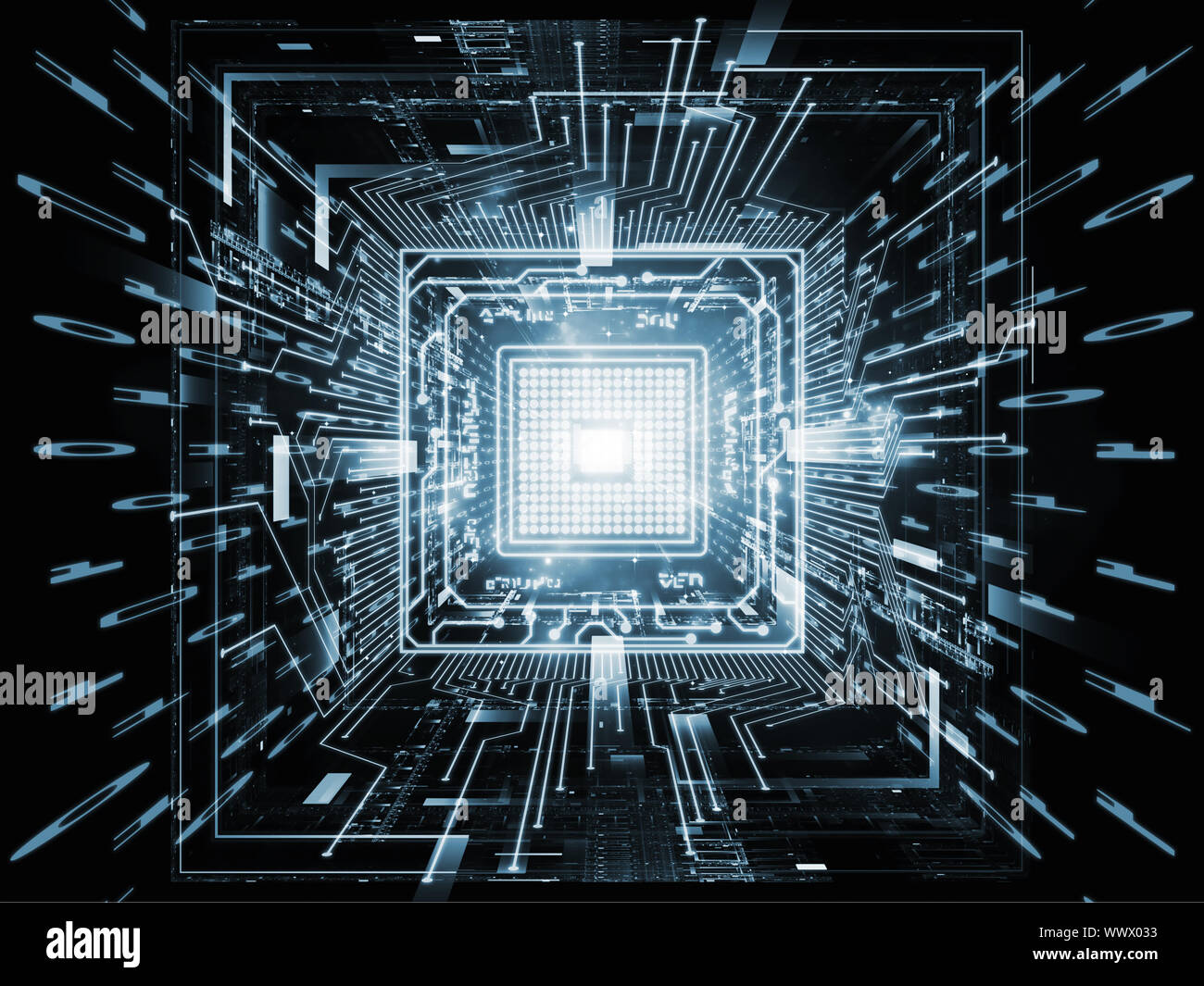 Background composition of CPU graphic and abstract design elements to ...