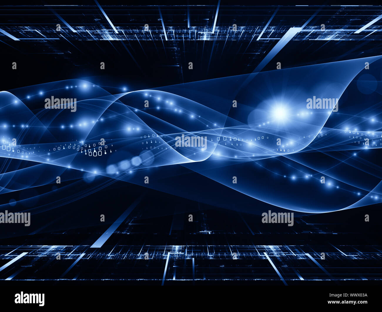 Backdrop of abstract sine waves and design elements on the subject of ...