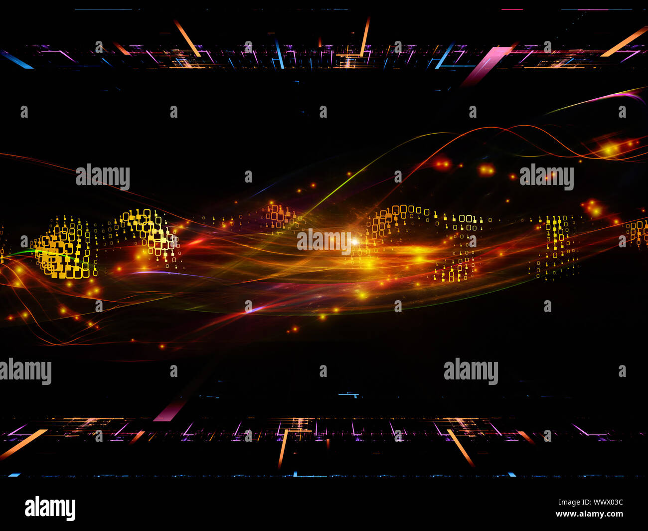Backdrop design of abstract sine waves and design elements to provide ...